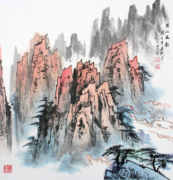 Traditional Chinese Landscape Painting ( 国画 山水 黄山风韵) 100% hand painted ...