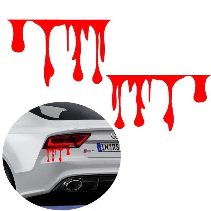 FLOW TOP Halloween Car Red Blood Drips Stickers Red Blood Drips PET ...