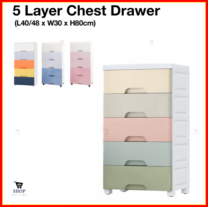5 Layers Chest Drawer Modern & Simple Design | Wardrobe Storage Cabinet ...