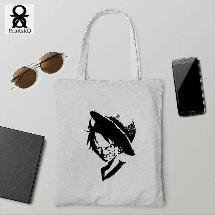 High Quality Canvas Bag / Katsa Bag / Totebag with Onepiece - Straw Hat ...