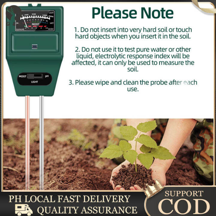 Soil For Gardening Plants PH Tester 3 in 1 Ph Meter For Hydroponics ...