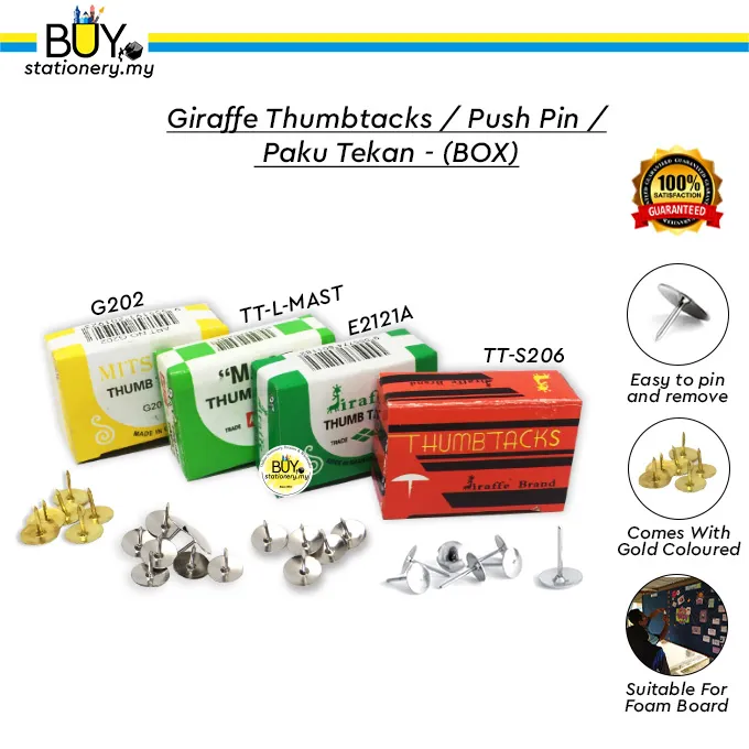 Giraffe Thumbtacks / Push Pin / Paku Tekan - (BOX) | Lazada