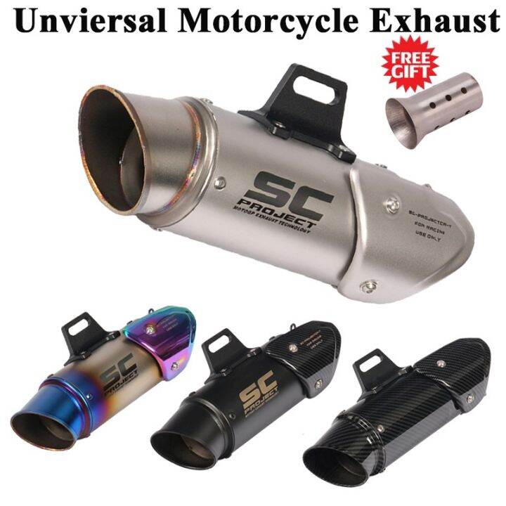 FREE GIFT Motorcycle SC Project Exhaust Silencer Muffler Stainless ...