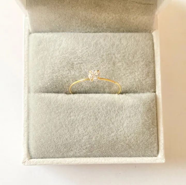 Pawnable 18K Gold Russian Diamond Thin Ring (3.5mm) | Lazada PH