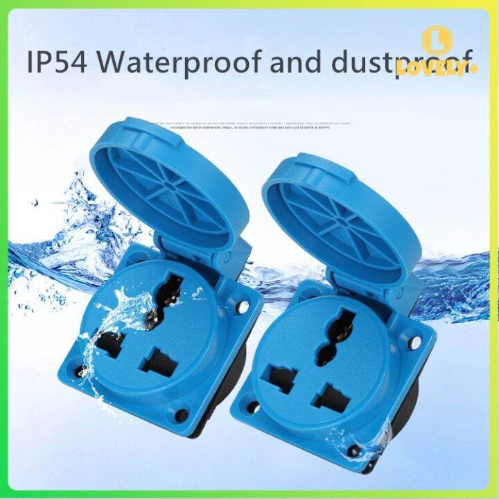 Universal IP44 Waterproof Safety Outlet 10A 250V Power Industrial ...