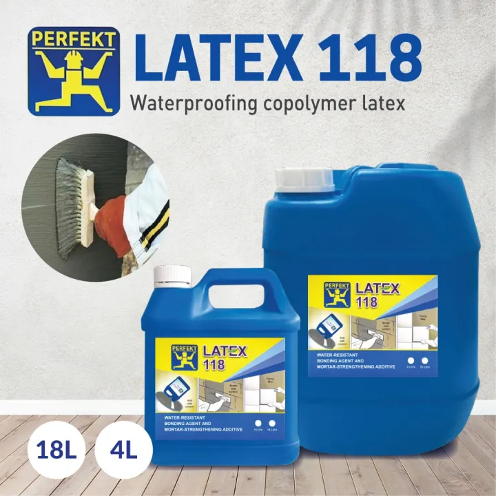 18Liters PERFEKT Latex 118 Waterproofing Copolymer Latex / Susu Simen ...