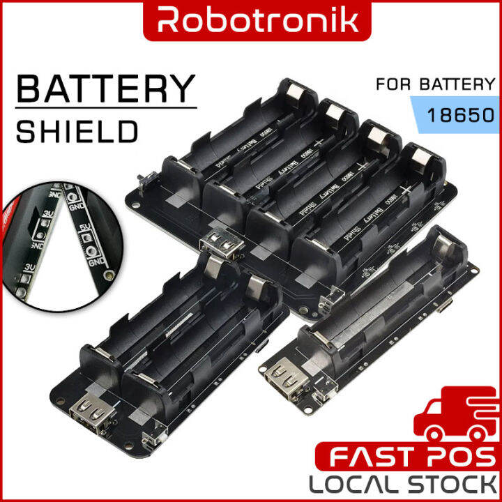 Portable Mobile Power - 18650 Battery Shield V8 (USB & Type C) Power Bank Raspberry Pi & Arduino ...