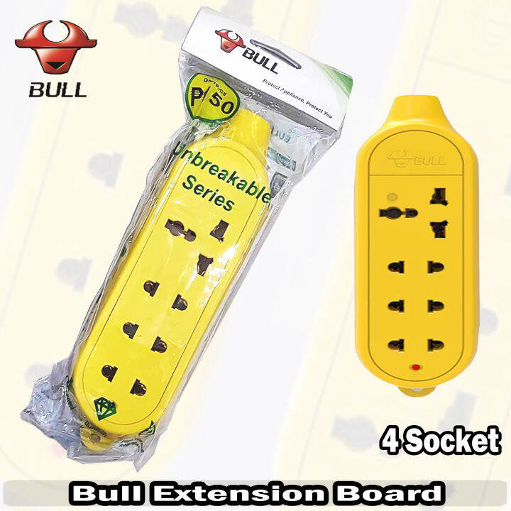 Bull Unbreakable Series 4-Outlet Extension Socket- (GNTP-C5)- Without Wire | Lazada PH