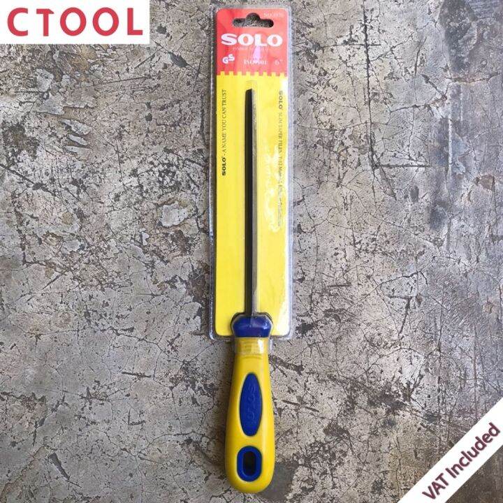 ตะไบสามเหลี่ยม6นิ้ว พร้อมด้าม 3370-6" Solo ด้ามพลาสติกกระชับมือ ของแท้100% - Authentic Double ...