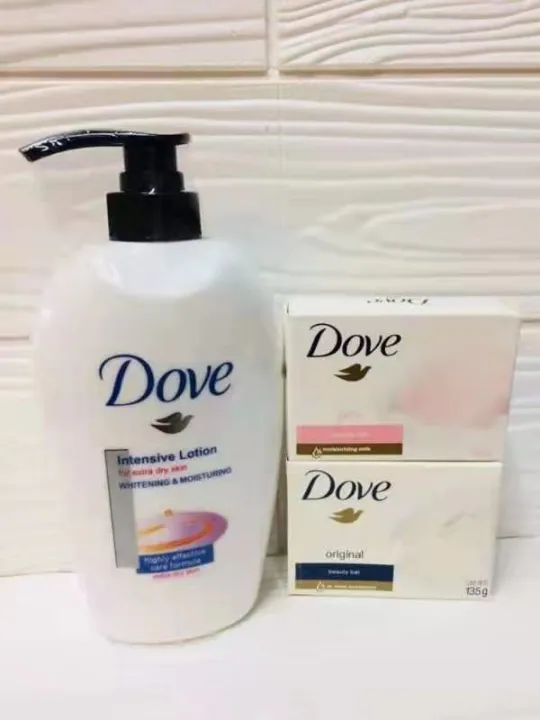 3 IN 1 DOVE LOTION 600ml and DOVE WHITE SOAP AND DOVE PINK ROSA SOAP ...