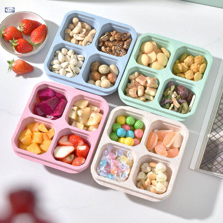 PDD 4-Compartment Meal Prep Containers Reusable Plastic Divided Food ...