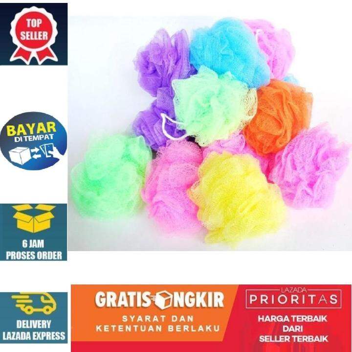( 1 LUSIN ) Spon Mandi Besar 35gr - Spons Mandi Jaring - Bath Sponge ...