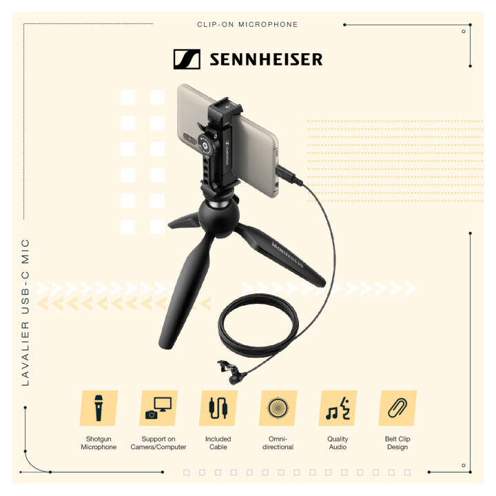 SENNHEISER XS Lav USB-C Mobile Kit - Omnidirectional Clip-on Lavalier ...