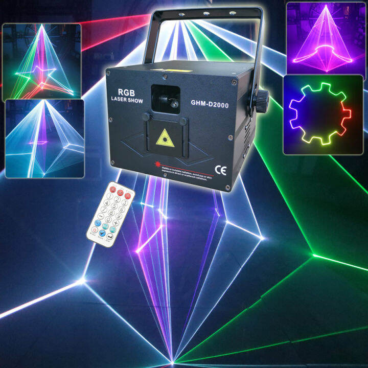 ESHINY 3W/5W RGB Beam Lines Animation Projector Patterns Laser DJ Dance ...