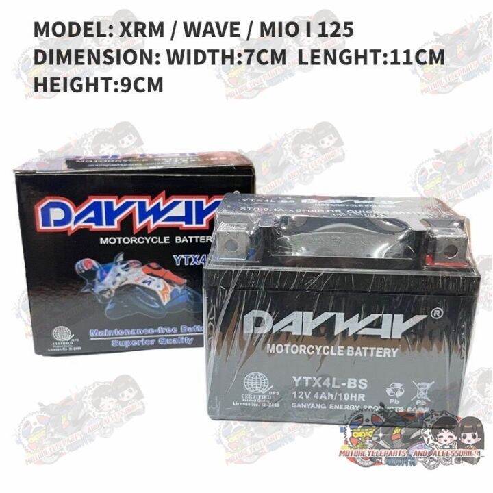 Dayway 12v battery 4L 5L for motorcycle(12 volt) | Lazada PH