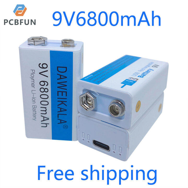pcbfun 9V Rechargeable Li-ion Battery Micro USB Multimeter Microphone ...