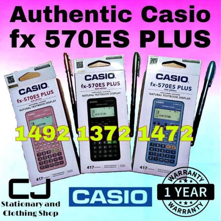 HOT AUTHENTIC CASIO FX 570ES PLUS 2nd EDITION Scientific Calculator 570 ES PINK BLUE BLACK ...