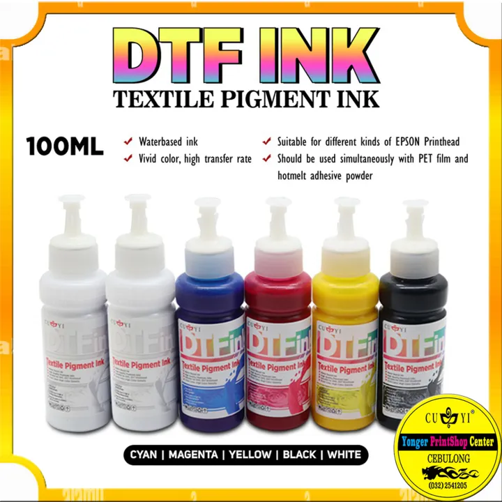 1 BTL CUYI DTF DIRECT TRANSFER TO FILM TEXTILE PIGMENT INK 100 ML (CMYK ...