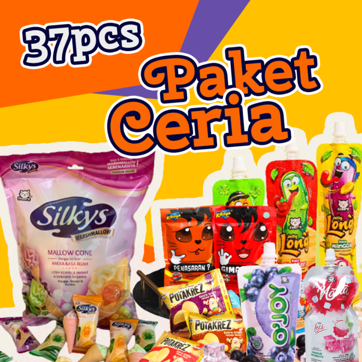 PAKET CERIA TOTAL 37PCS EXSTRA MURAH CEMILAN POTATO CHIPS KERIPIK KENTANG SNACK MURAH ANEKA RASA ...