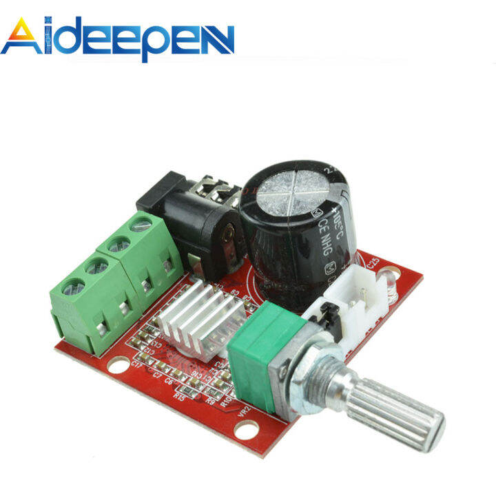Aideepen บอร์ดเครื่องขยายเสียงสเตอริโอเสียง Hi-Fi 2X10W 12V PAM8610โมดูลช่อง D คู่ | Lazada.co.th