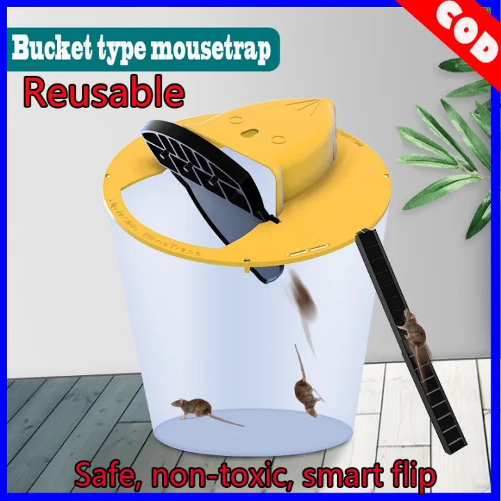 🆕Reusable Smart Mouse Rat Trap Plastic Bucket Lid Mousetrap Humane Or ...
