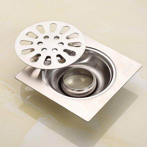 STAINLESS STEEL FLOOR TRAP WITH SMELL PROOF 6"X6" FLOOR GRATING ANTI ...