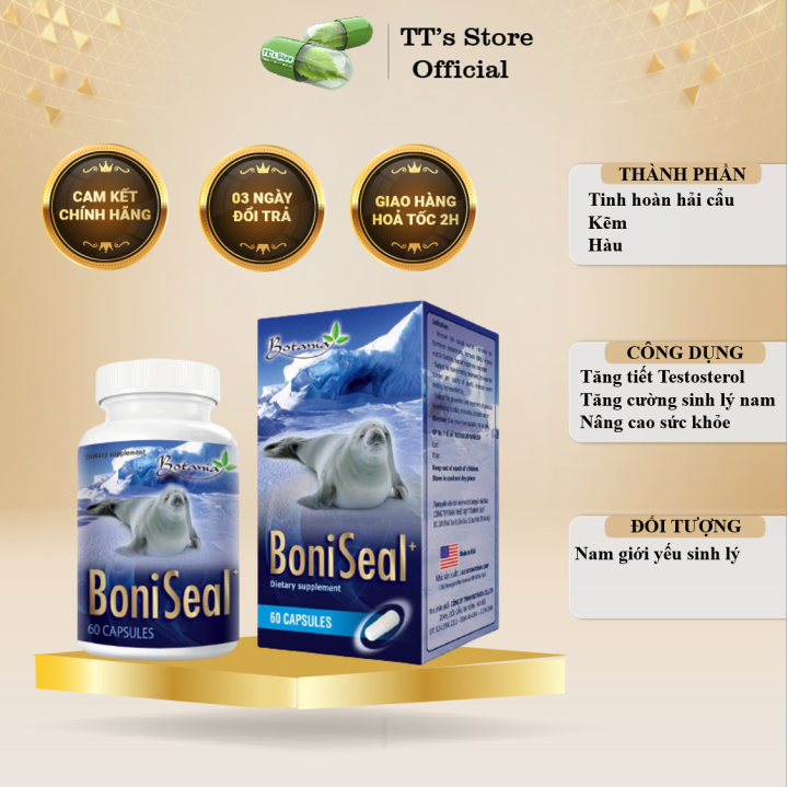 BONISEAL + [Hộp 60 viên] - Boni Seal Hỗ trợ tăng cường sinh lực nam, bổ ...