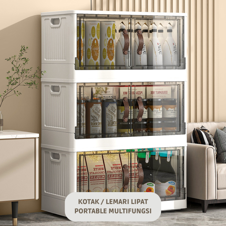 Mainland Lemari Plastik Lipat Portable Lemari Pakaian Susun Container ...