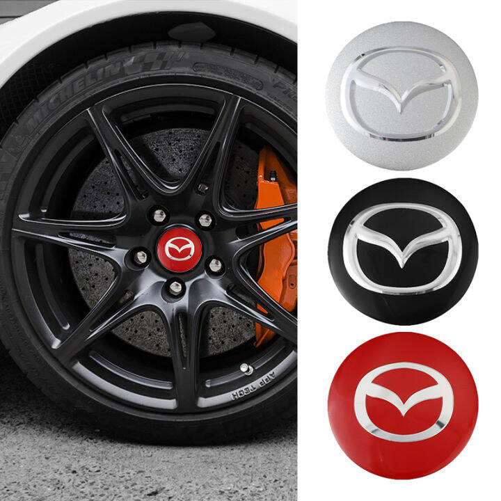 4Pcs 56mm Car Wheel Hub Cap Metal Emblem Stickers Accessories For Mazda ...