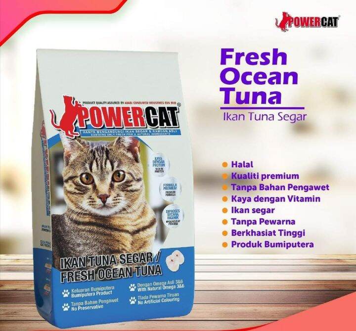 Powercat Ocean Tuna 1kg makanan kucing powercat 1kg ( repack ) | Lazada