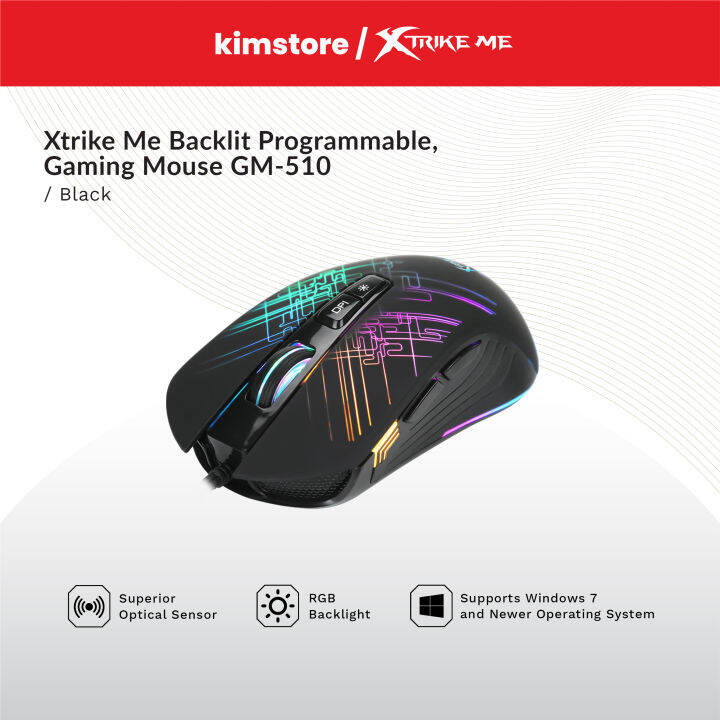 Xtrike Me Backlit Programmable, Gaming Mouse Gm-510 - Black | Lazada PH