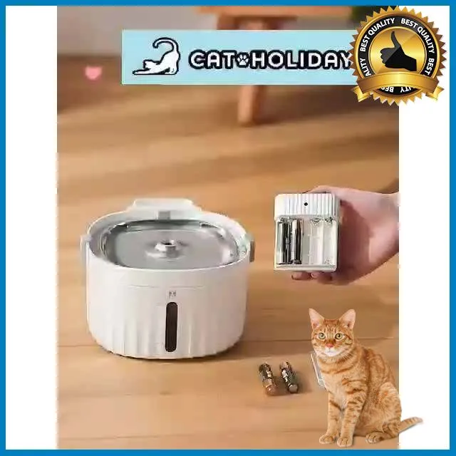 [Promo] CatHoliday น้ำพุ meoof มีเซนเซอร์ ระบบตัดไฟอัตโนมัติ ชาร์ต USB ใส่ถ่านได้ น้ำพุแมว น้ำพุ ...