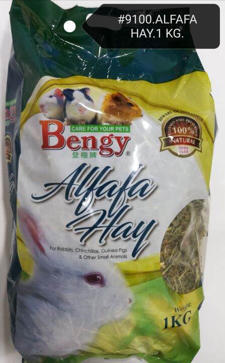 Bengy Alfalfa Hay for Rabbit Guinea Pig Chinchilla Makanan Arnab 1kg ...