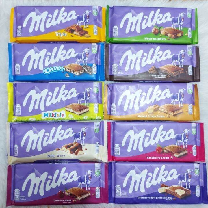 Milka Chocolate Hazelnut/Alpine/Strawberry/Caramel 100g | Lazada PH