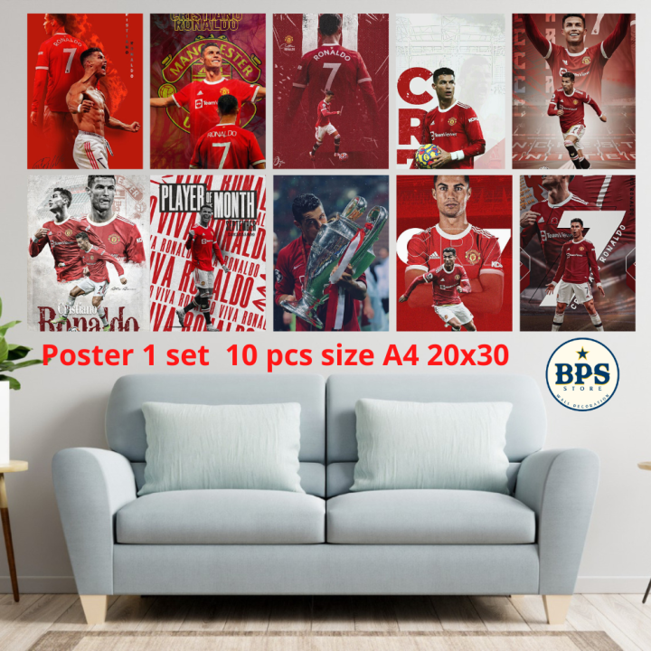 POSTER 1 SET CRISTIANO RONALDO - POSTER RONALDO CR7 - POSTER MANCHESTER ...
