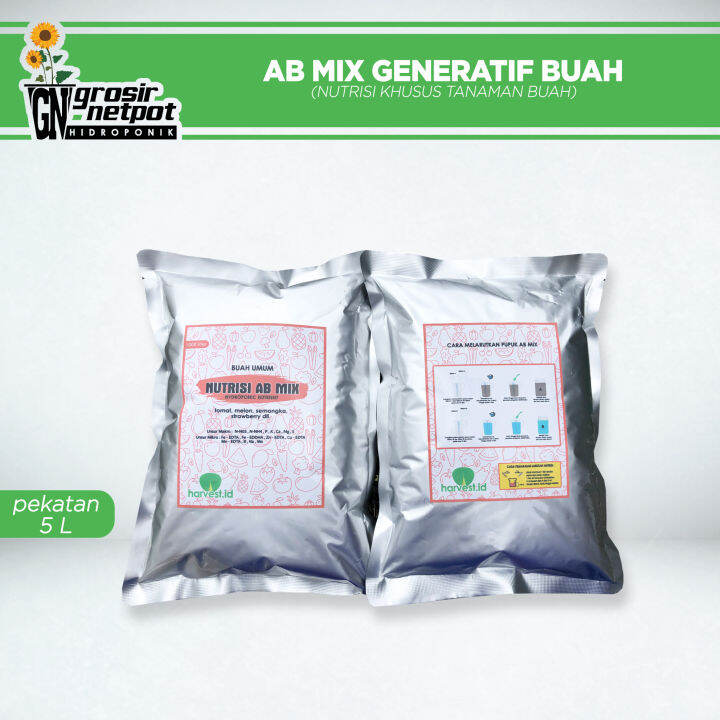 Nutrisi Hidroponik AB Mix Generatif Buah 5 liter padat | Lazada Indonesia