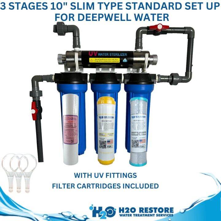 Water Filter for Residential 3 Stages 10" Slim Type Standard for ...