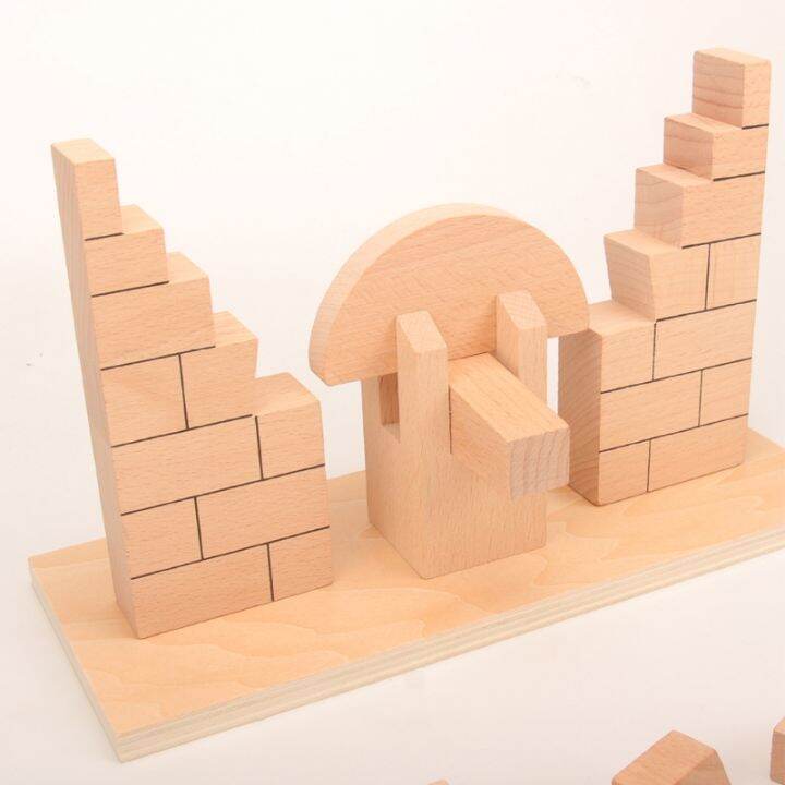 1PC Baby Developmental Toy Wooden Roman Arch Bridge Blocks Preschool ...