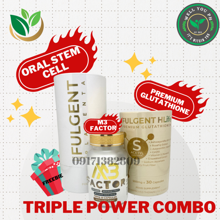 Triple Power Combo Fulgent Placenta(Oral Stem Cell) with M3 Factor and ...