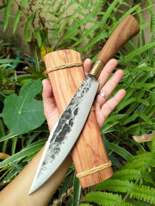 มีดเหน็บ อีเหน็บ (E-Nep) มีดเดินป่า มีดสนาม มีดใบตาย มีดแคมป์ 8.3”SUP9 ผิวไฟ สันหยัก ด้ามฝัก ...