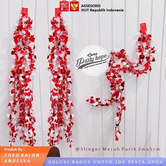 Slinger Merah Putih LOVE / Hiasan Rumbai dekorasi 17 Agustus HUT RI ...