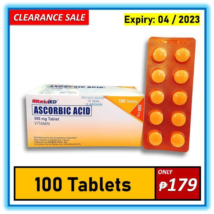 RiteMed Ascorbic Acid Vitamin C 500mg (100 Tablets) Immunity ...