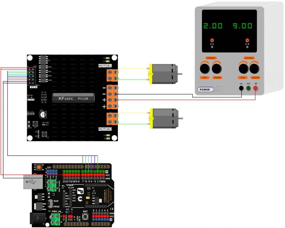 Arduino 24V Motor Driver Board 12A 300W High Power Dual DC Motor Drive ...