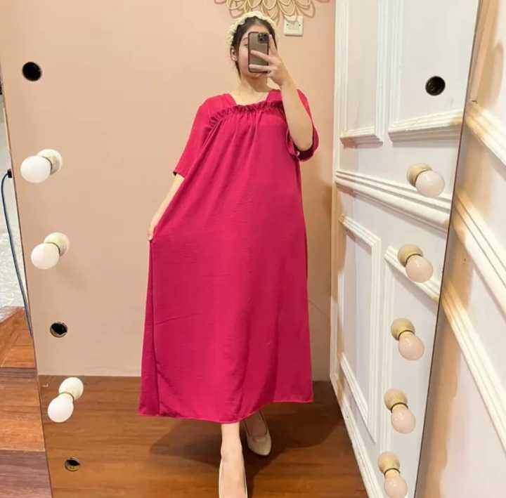 Shena Dress / Daster Zara Crinkle Airflow / Daster Kerut Dada Jumbo ...