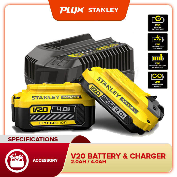 STANLEY SB202 2.0AH / SB204 4.0AH Li-Ion Battery / SC125 Charger ...