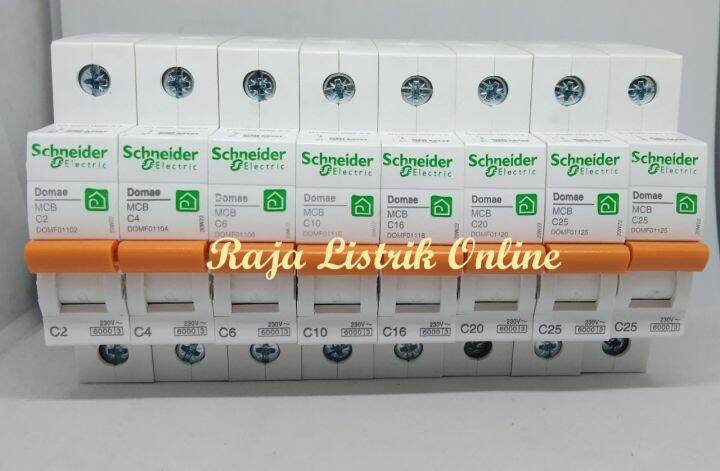MCB Schneider New Domae 1 Phase Pin Kuning 2A,4A,6A,10,A,16A,20A,25A,32A Model Baru | Lazada ...