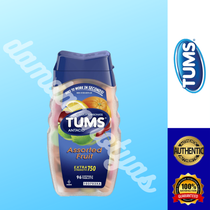 TUMS ANTACID EXTRA STRENGTH 750 mg 96 count ASSORTED FRUITS FOR ...