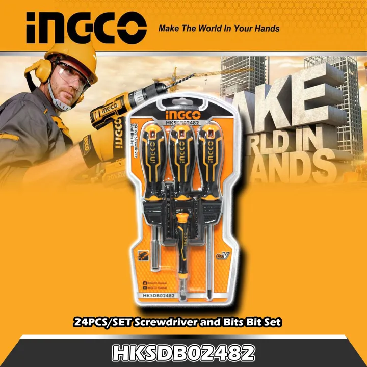 Ingco - 24pcs/Set Screwdriver and Bits Bit Set HKSDB02482 | Lazada PH