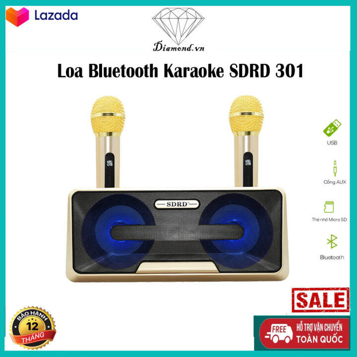 Loa Hát Karaoke Công Suất Lớn SDRD SD-301 Kèm 2 Míc Hát Không Dây, Loa Karaoke Bluetooth Gia ...