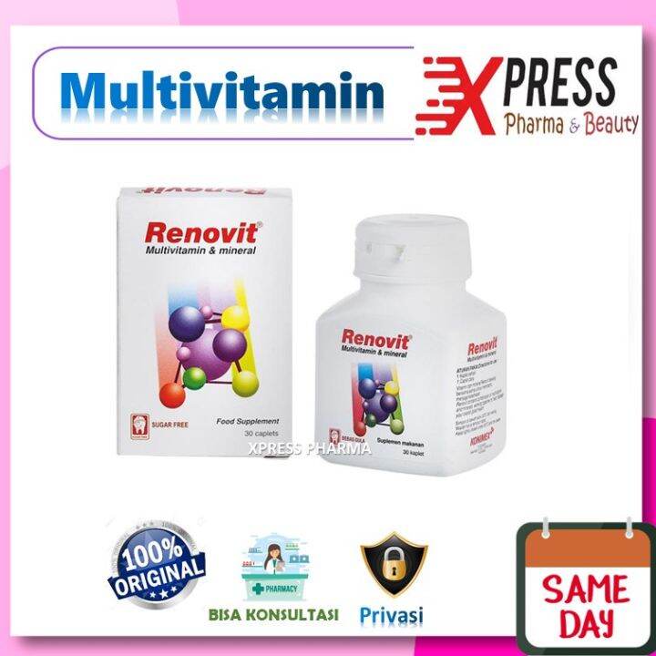 ⚡XPRESS⚡ Renovit isi 30 tablet c vitamin Renofit Botol | Lazada Indonesia
